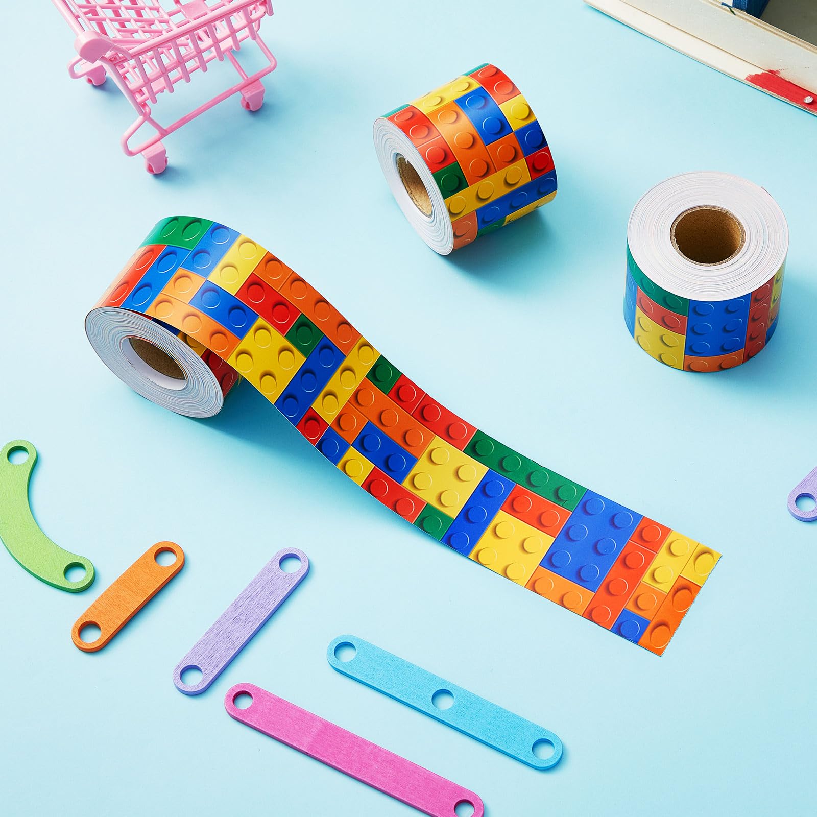 Snapklik.com : 3roll 65.6 Feet Building Block Bulletin Board Borders ...