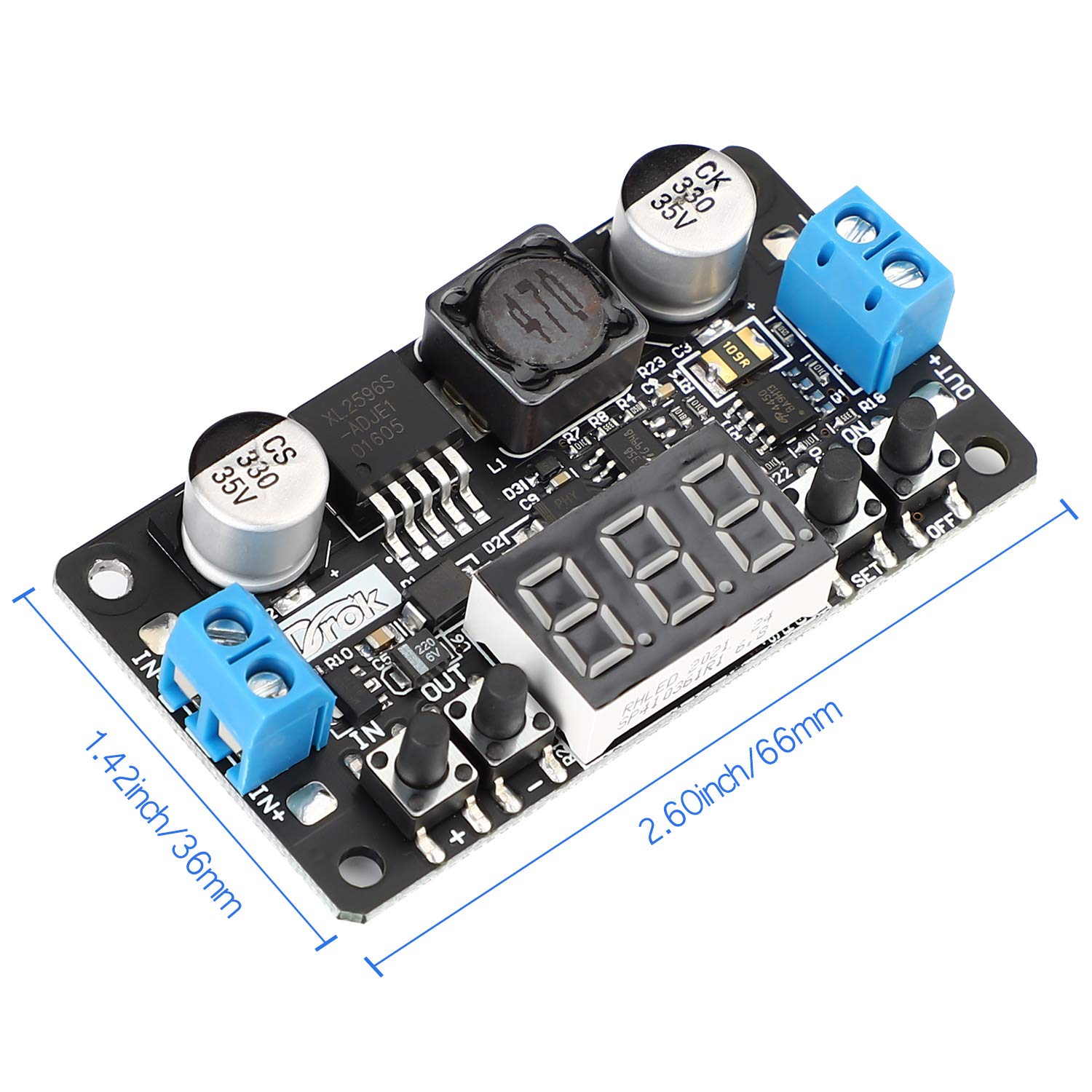 Buck Converter 24V to 12V, DROK Power Supply Module DC 5-32V to DC 0 ...