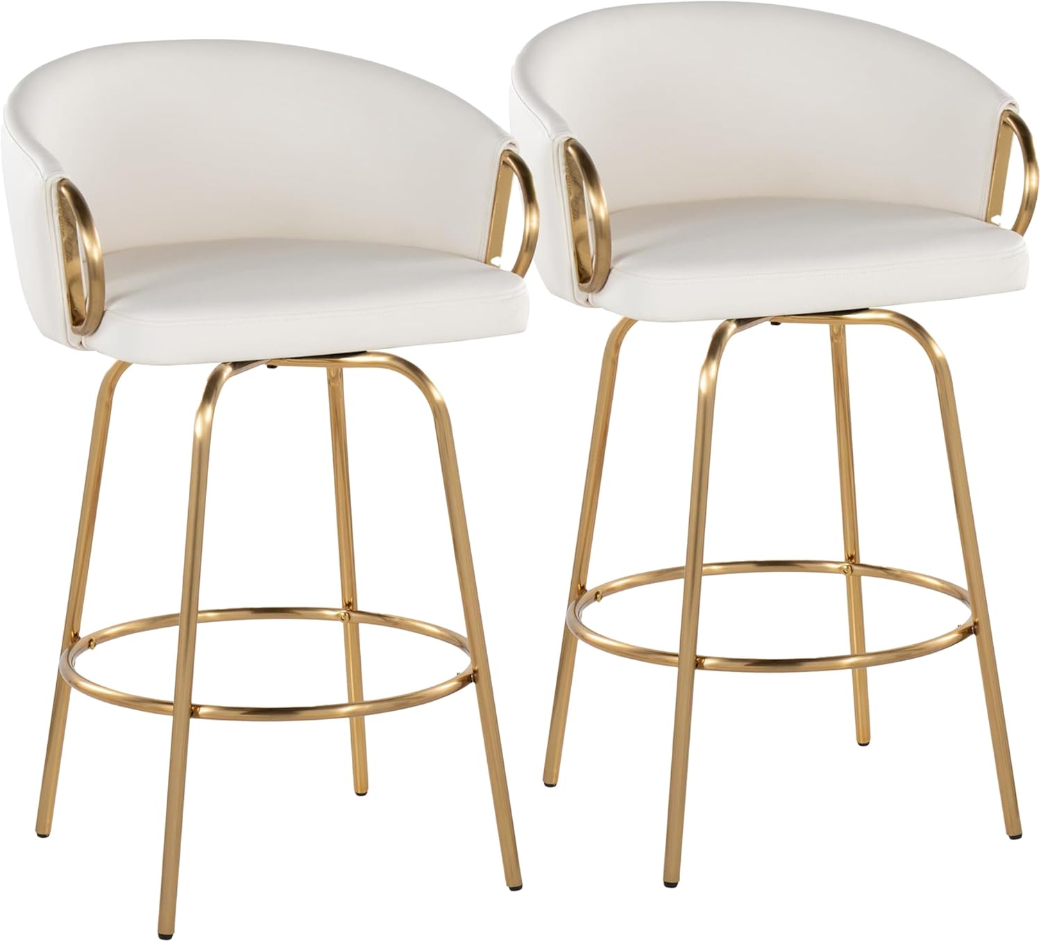 Amazon.com: LumiSource Claire 26" Counter Stool Set of 2, Swivel Bar ...