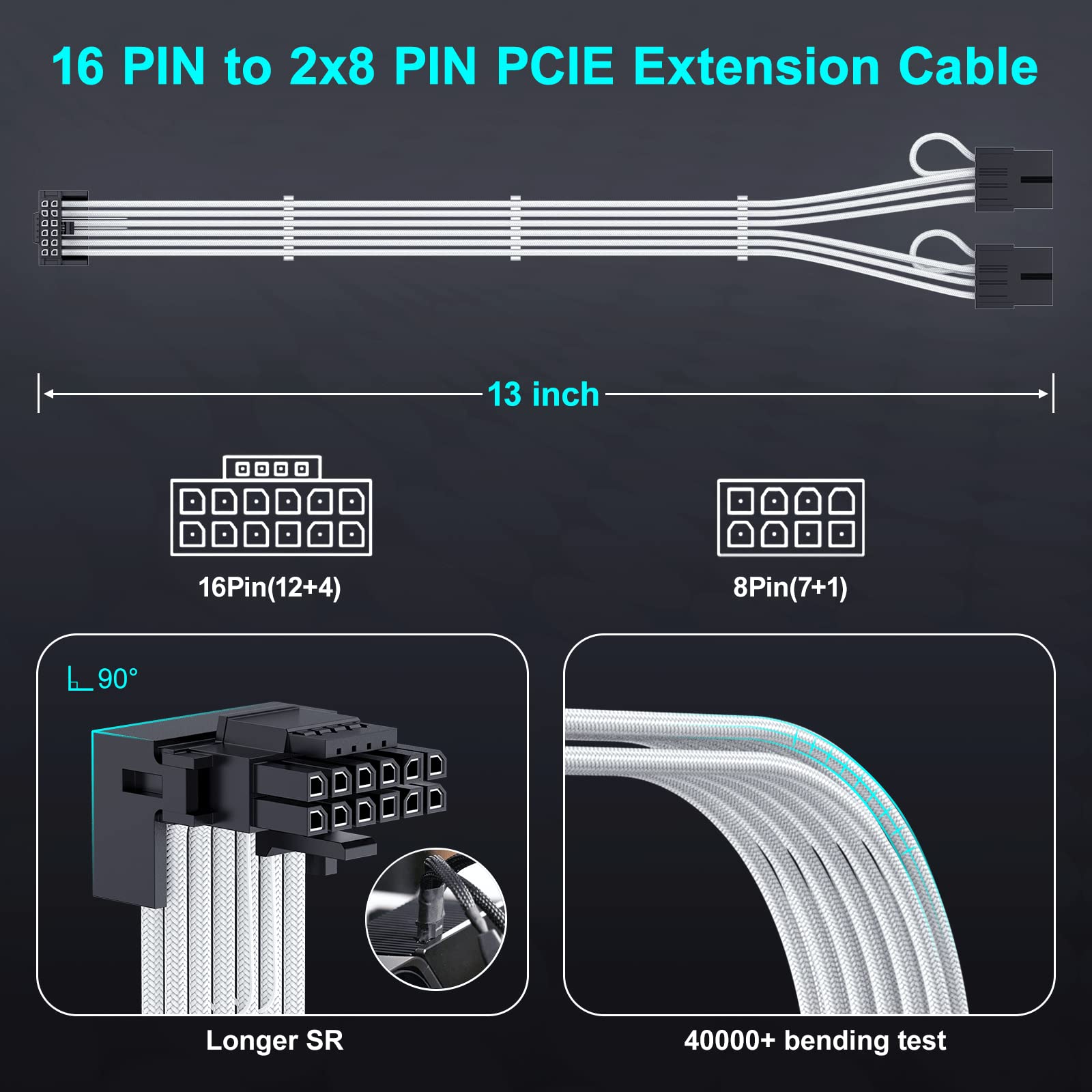 Snapklik.com : Bangfun 16Pin Right Angled RTX 4070 Ti GPU Power ...