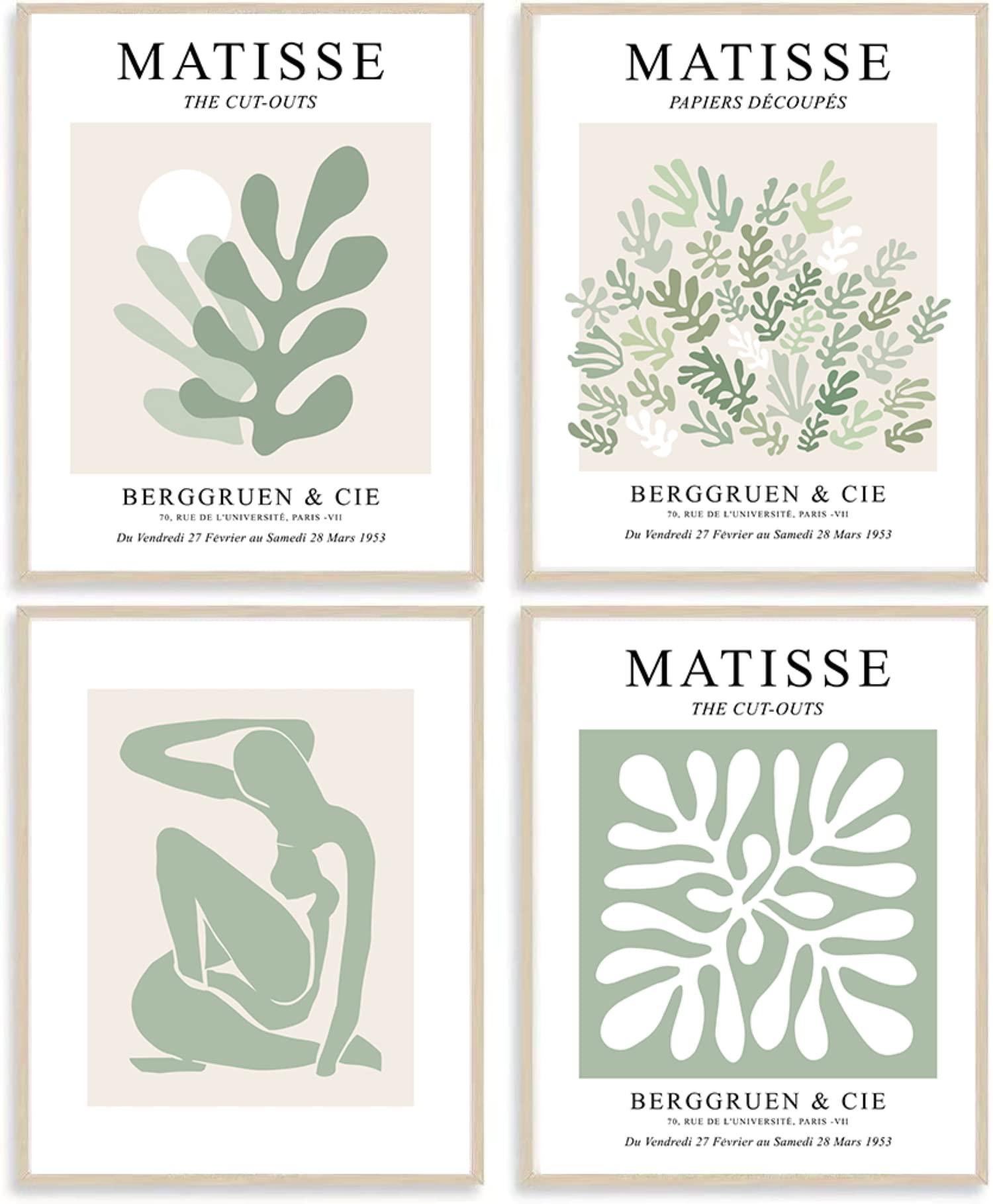 Buy Sage Green Matisse Prints s for Bedroom Aesthetic Room Decor,Set of ...