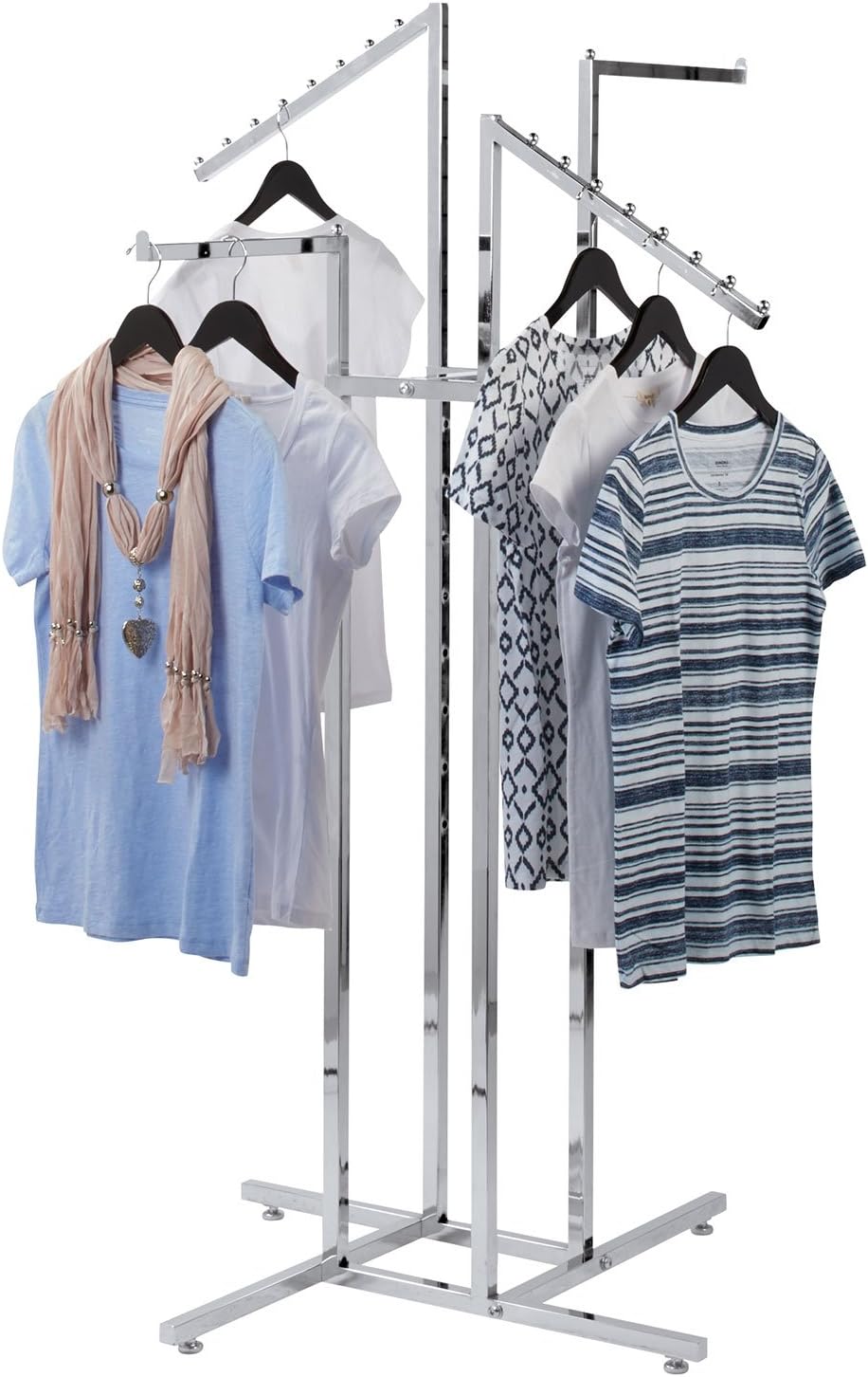 Amazon.com: SSWBasics 4 Way Clothing Rack with 2 Straight Arms : Home ...