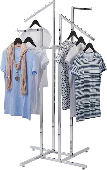 Amazon.com: SSWBasics 4 Way Clothing Rack with 2 Straight Arms : Home ...