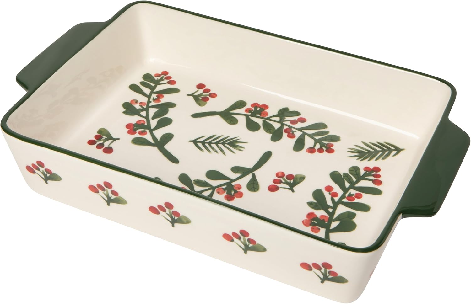 Amazon.com: Christmas Baking Dish with Winterberry Design by Now ...