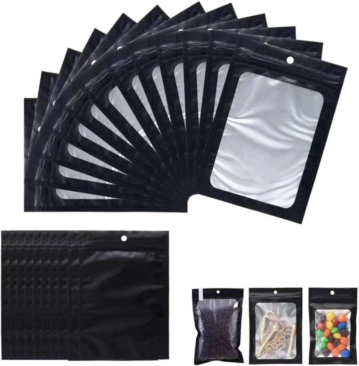 Amazon.com: 100 pack - 5x8 inch Resealable Packaging Bag Pouch Ziplock ...