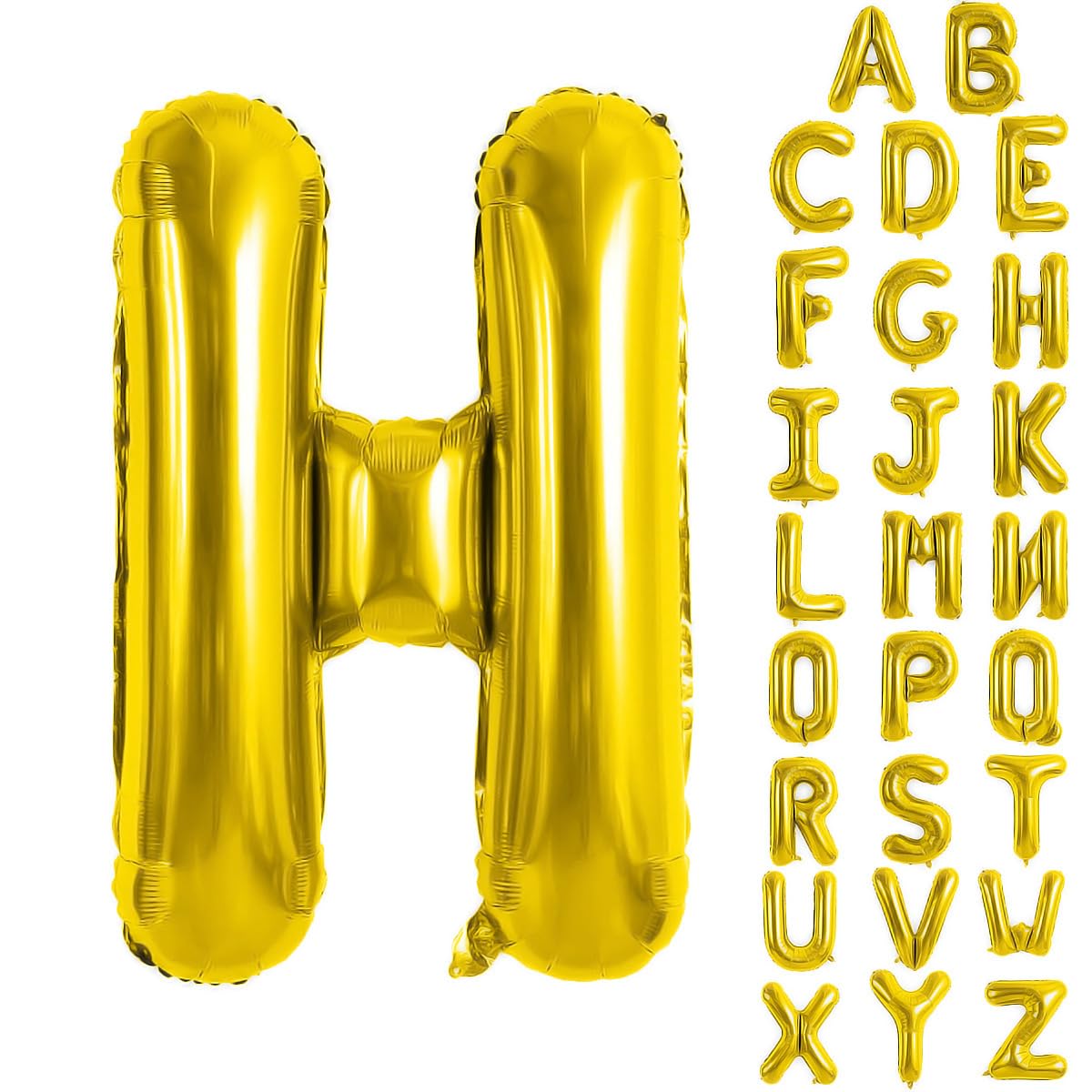 Amazon.com: Gold Letter H Balloons 40 Inch - Letter Balloon Jumbo Mylar ...