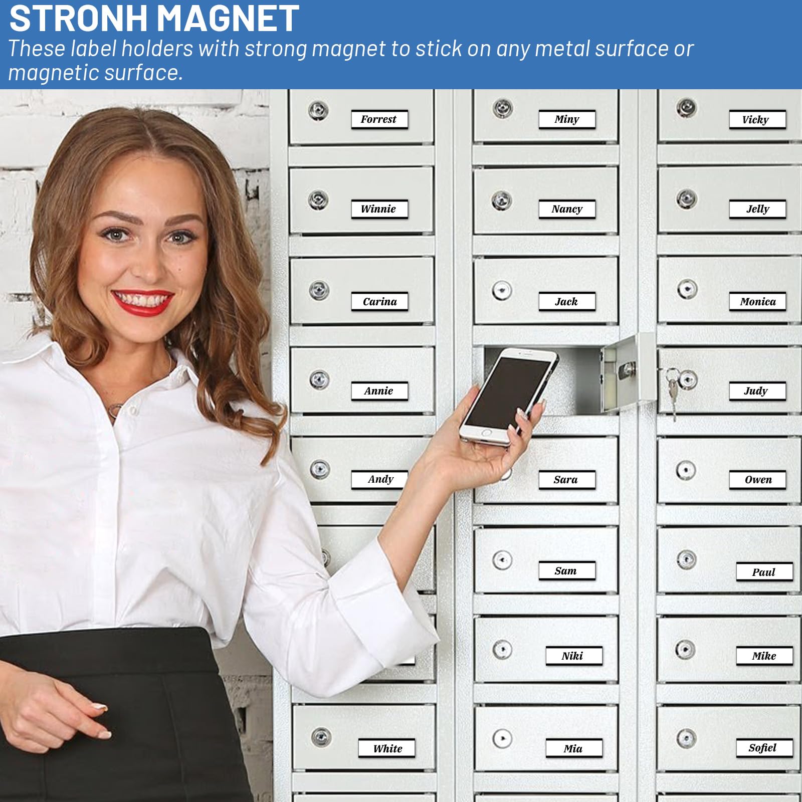 Snapklik.com : 60 PCS Magnetic Label Holders 3 X 1 Inch C Channel Label ...