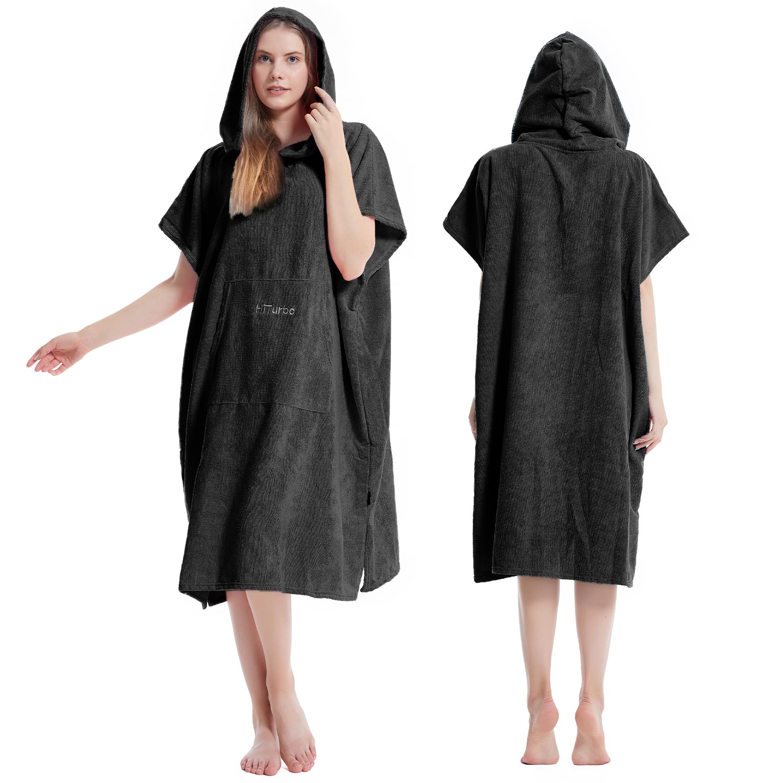 Amazon.com: Hiturbo Changing Towel Robe, Absorbent Hooded Surf Poncho ...