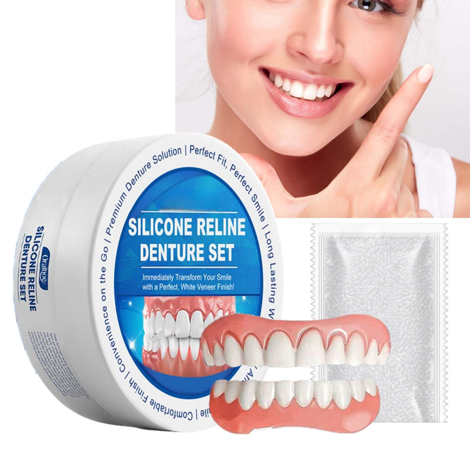 Silicone Reline Denture Set,Denture Reline Kit,Soft Dentures False ...
