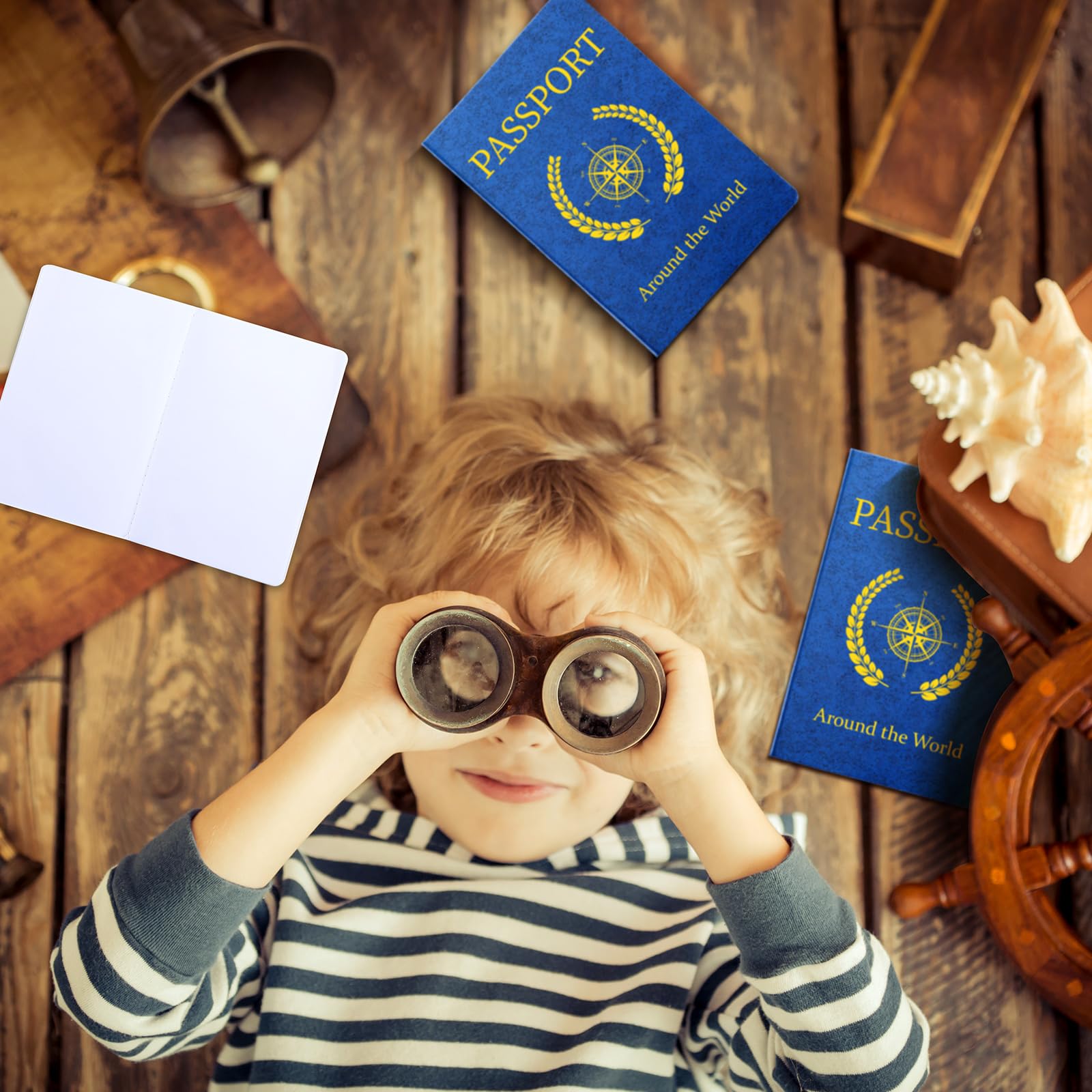Snapklik.com : Blank Passport Book, Blue Passport Notebook 4 X 5.5 Inch ...