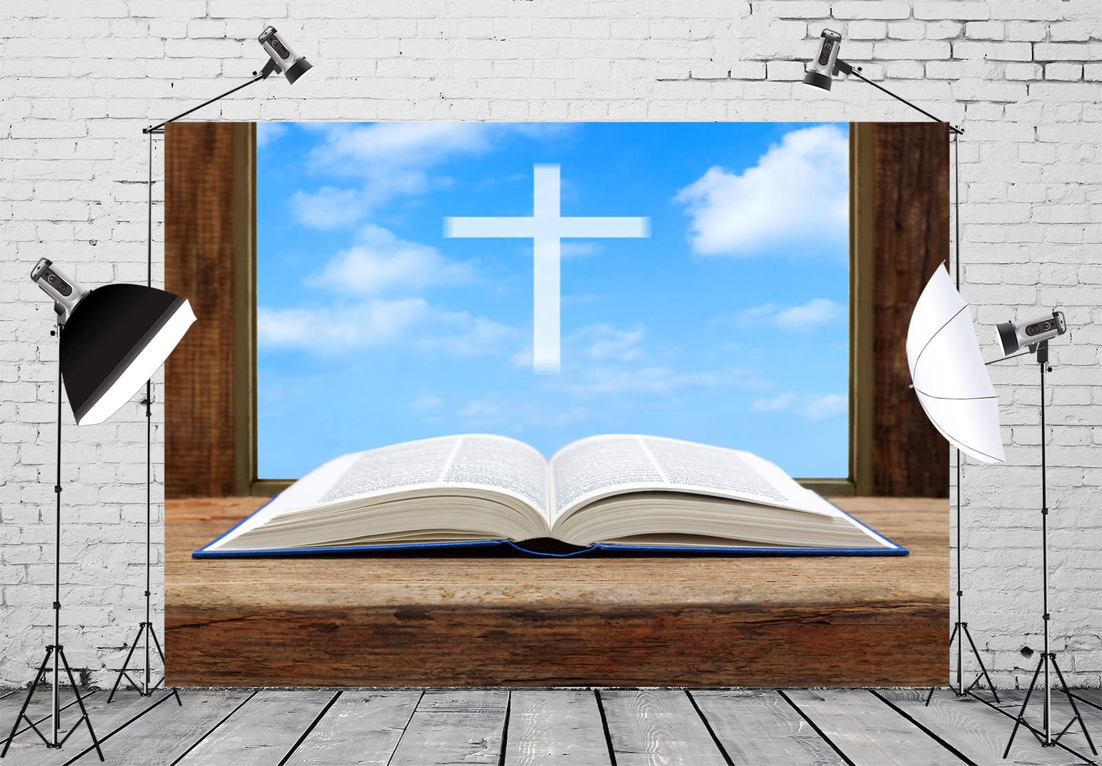 Snapklik.com : 20x10ft Fabric Holy Bible Backdrop Bible Open Christian ...