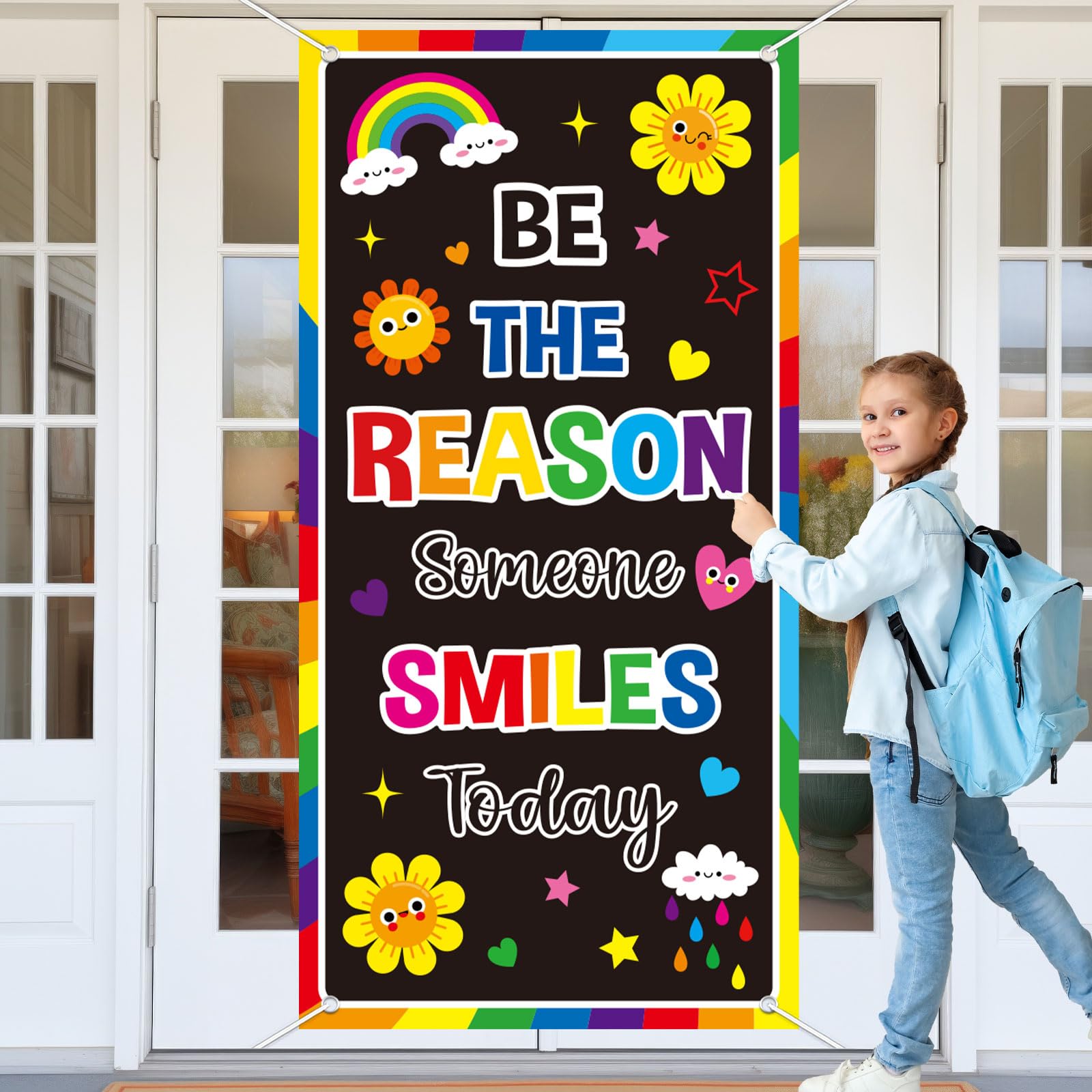 Amazon.com: Wiooffen Classroom Welcome Door Cover Welcome Banner Wall ...