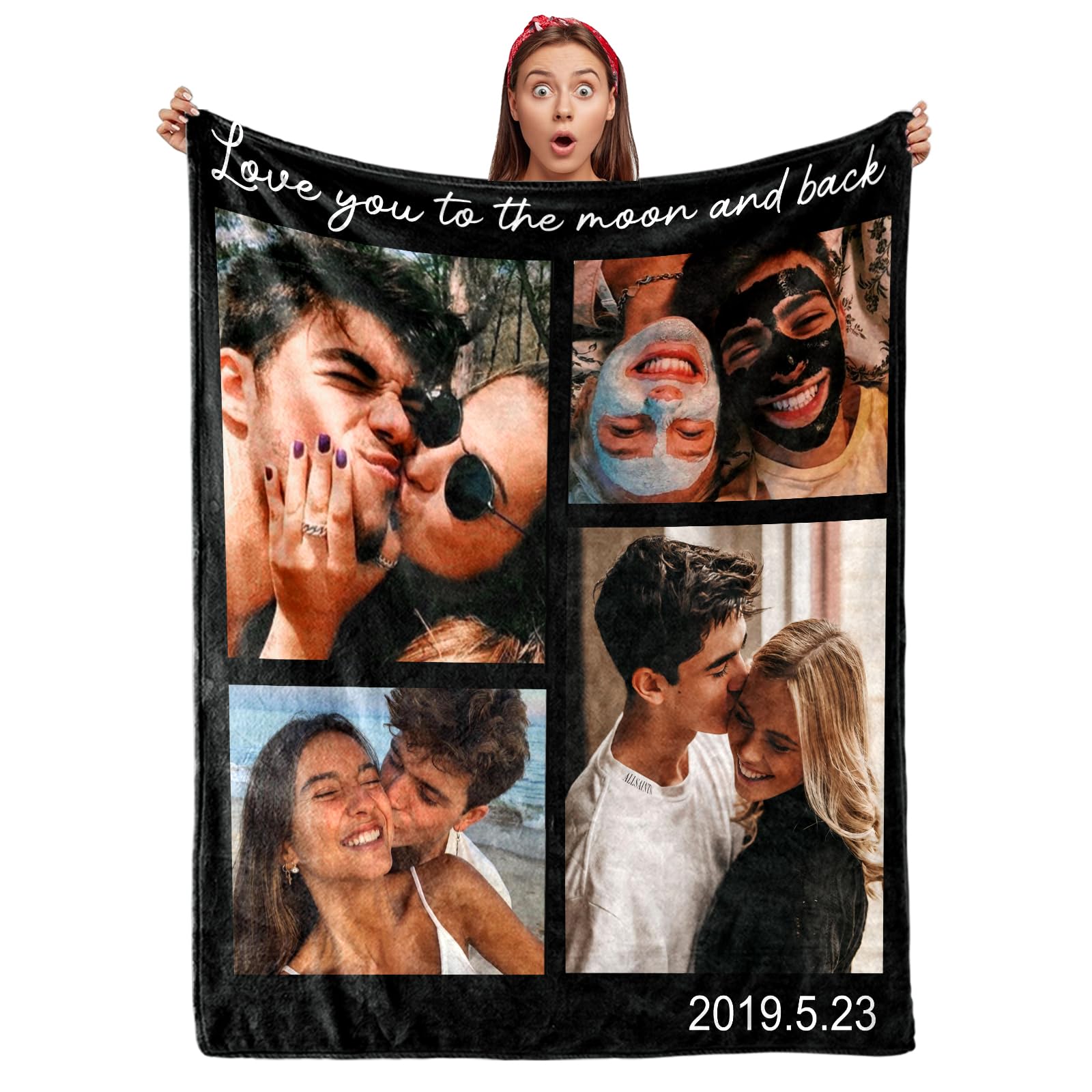 Amazon.com: Promistill Ships Next Day, Couple Gifts Custom Blanket with ...