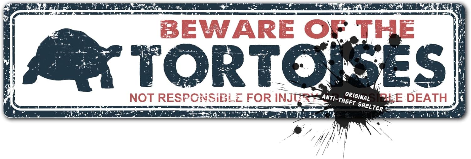 Amazon.com: Tortoise Crossing Sign, Vintage Metal Warning Signs, Beware ...