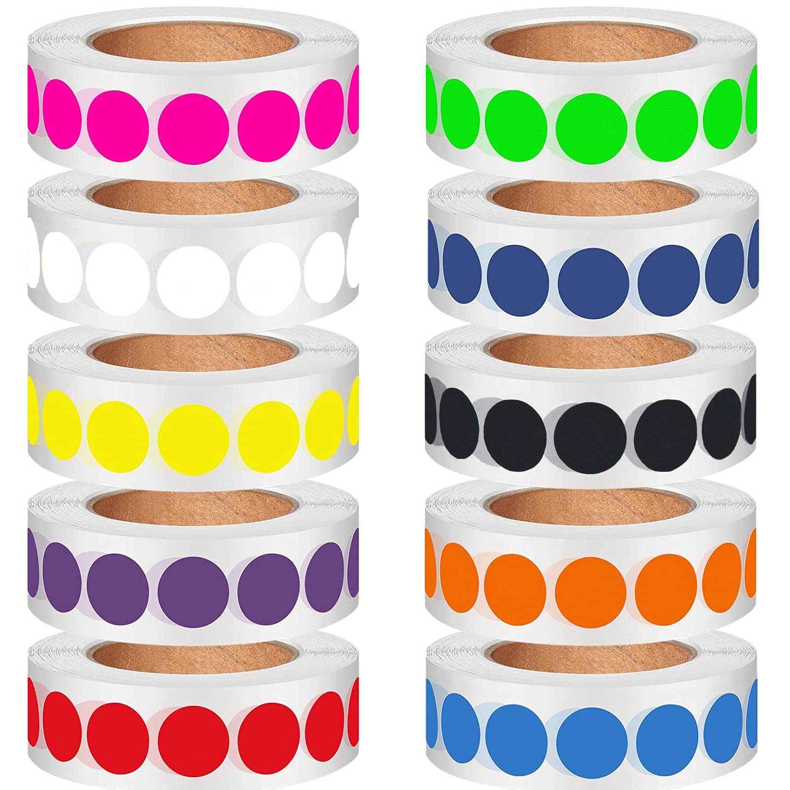 Amazon.com : 10000 PCS Color Dot Stickers 1/2 inch Colored Circle ...
