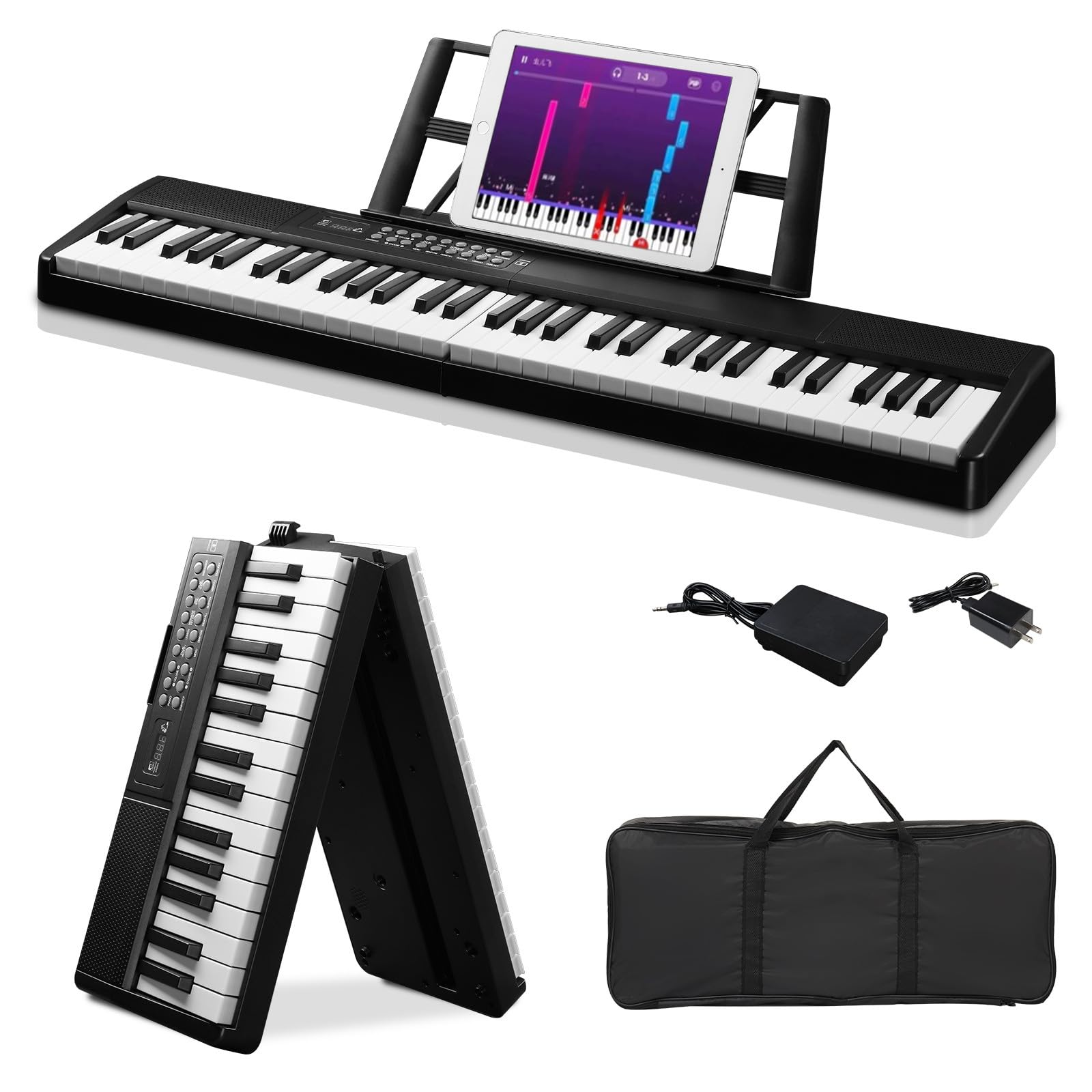 Buy Ktaxon 61 Key Folding Keyboard Piano, Foldable Electronic Keyboard ...
