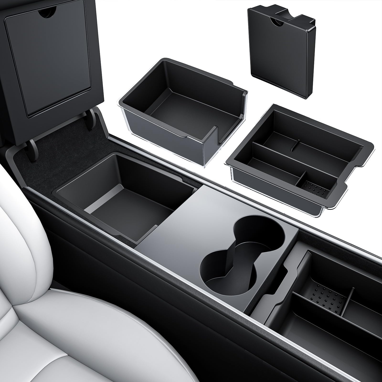 Amazon.com: REEVAA Upgraded Tesla Model Y Rear Center Console Organizer ...