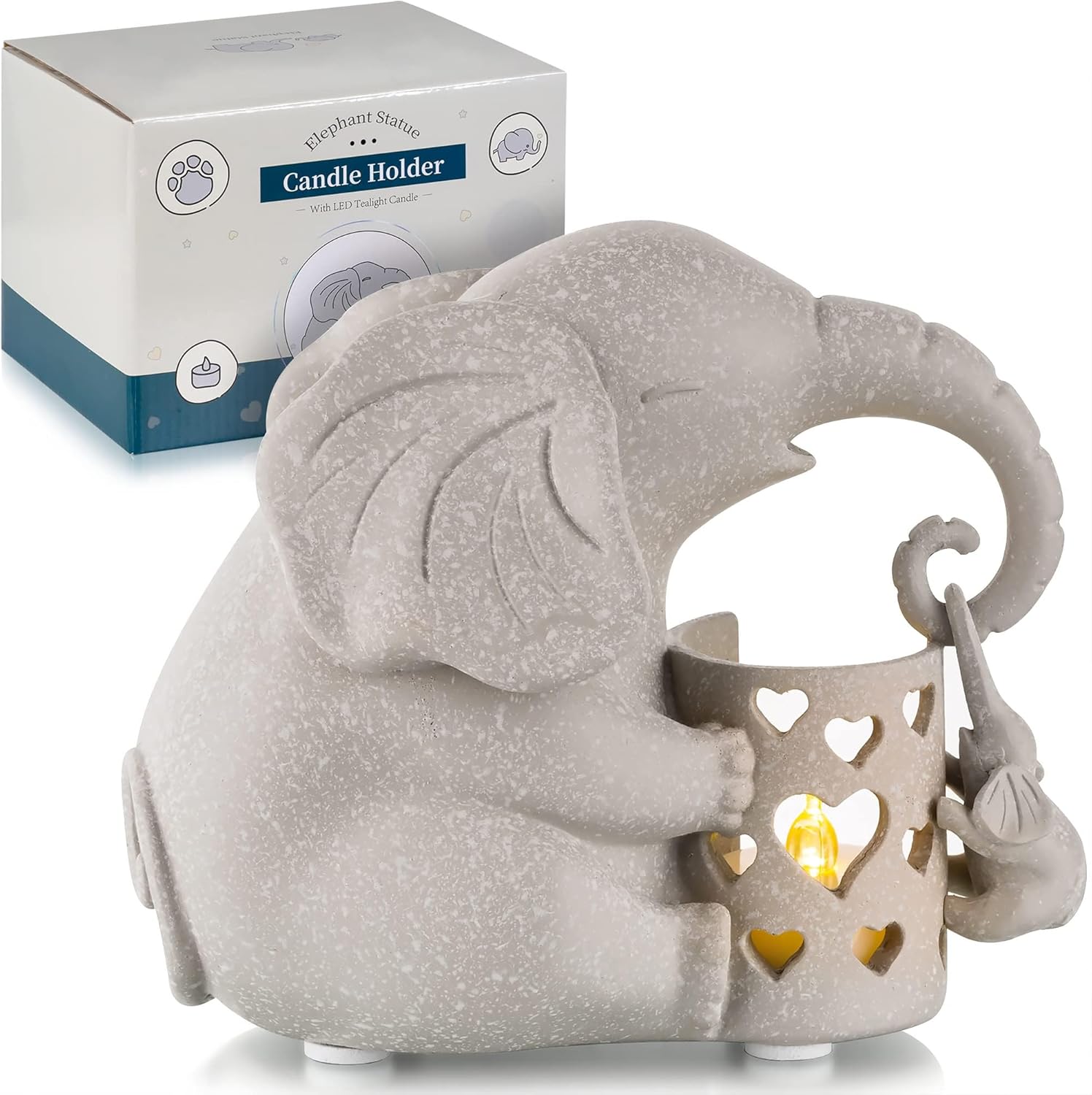 Amazon.com: Romadedi Elephant Gifts for Women Mom Decor - Candle Holder ...