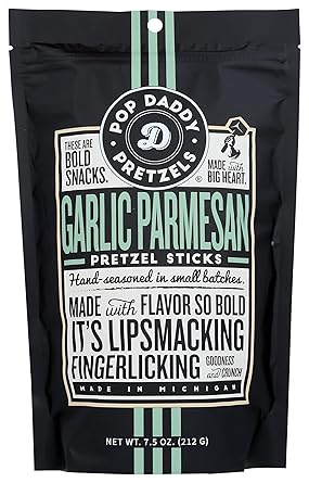 Amazon.com: Pop Daddy Pretzels Garlic Parmesan Pretzel Sticks, Hand ...