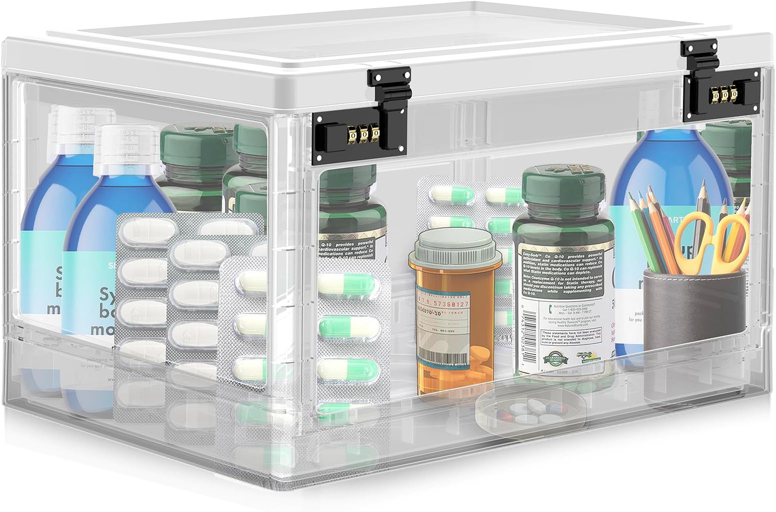 Amazon.com: 2 Pack Medicine Lock Box | Refrigerator Lockbox for Food ...