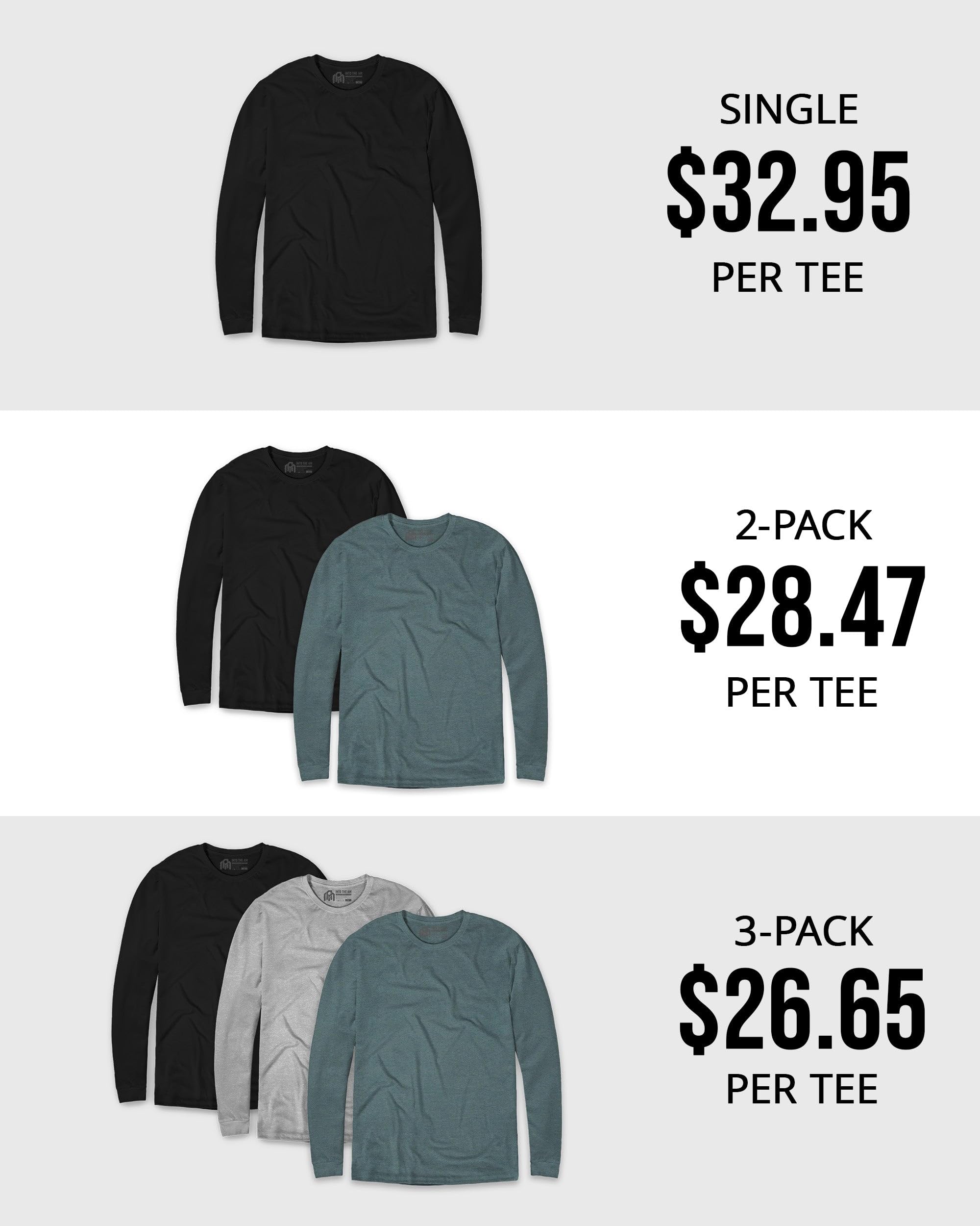 Snapklik.com : INTO THE AM Premium Long Sleeve Shirts For Men 2-Pack ...