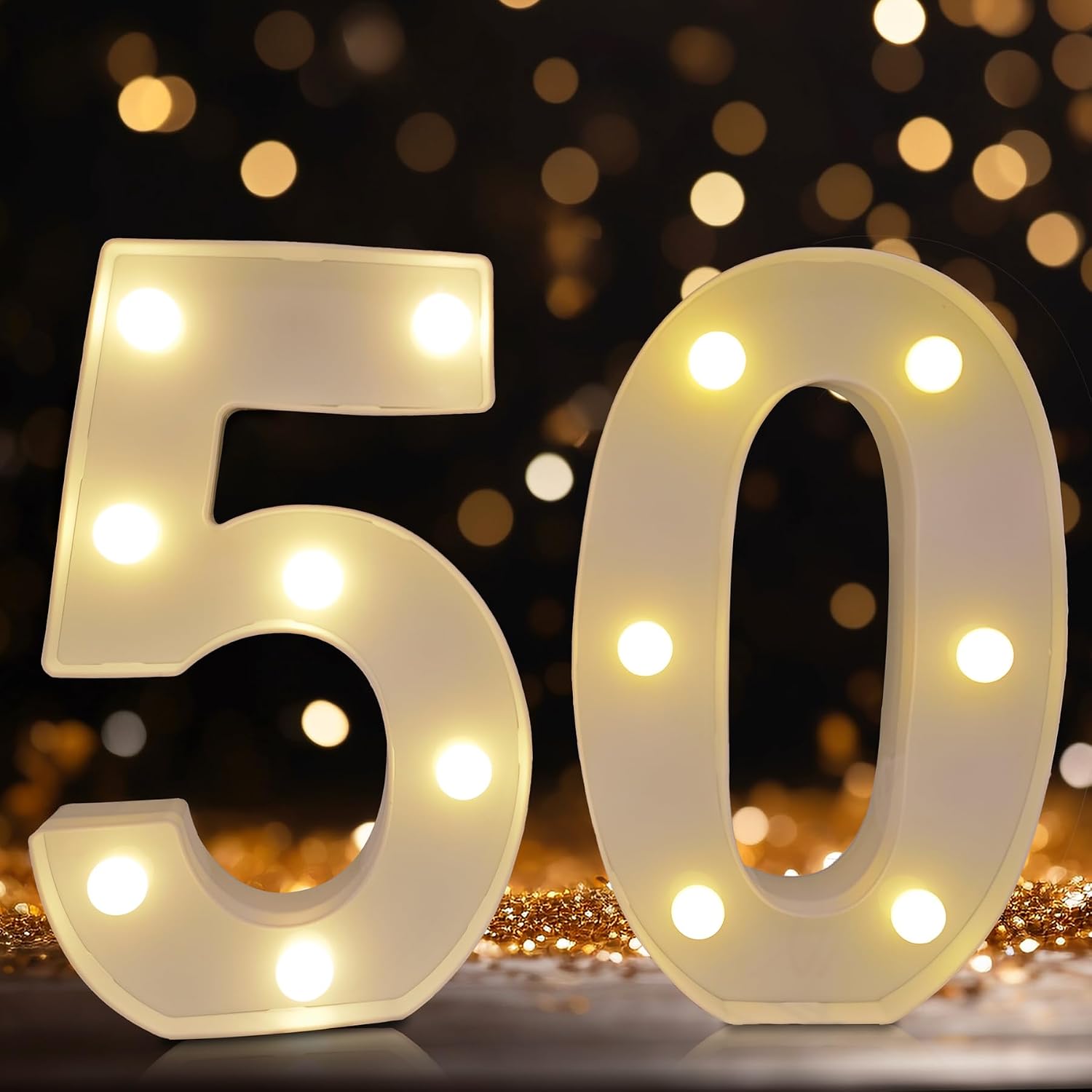 Amazon.com: Led Light Up Numbers, 50th Birthday Decorations, Marquee ...