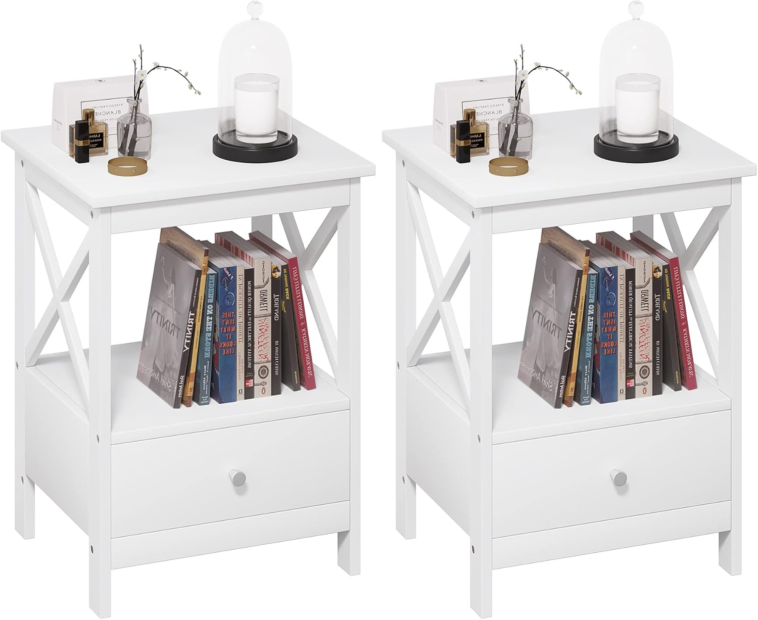 Amazon.de: eSituro 2er Set Nachttische mit 1 Schublade, Stabiler ...