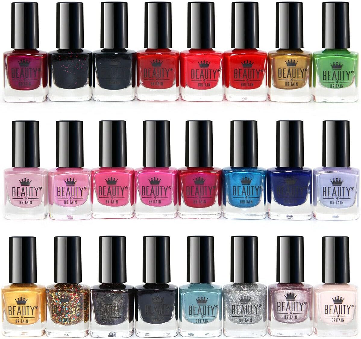 Beauty4Britain 24 x Nail Polish Varnish Set 24 Different Modern Colours ...