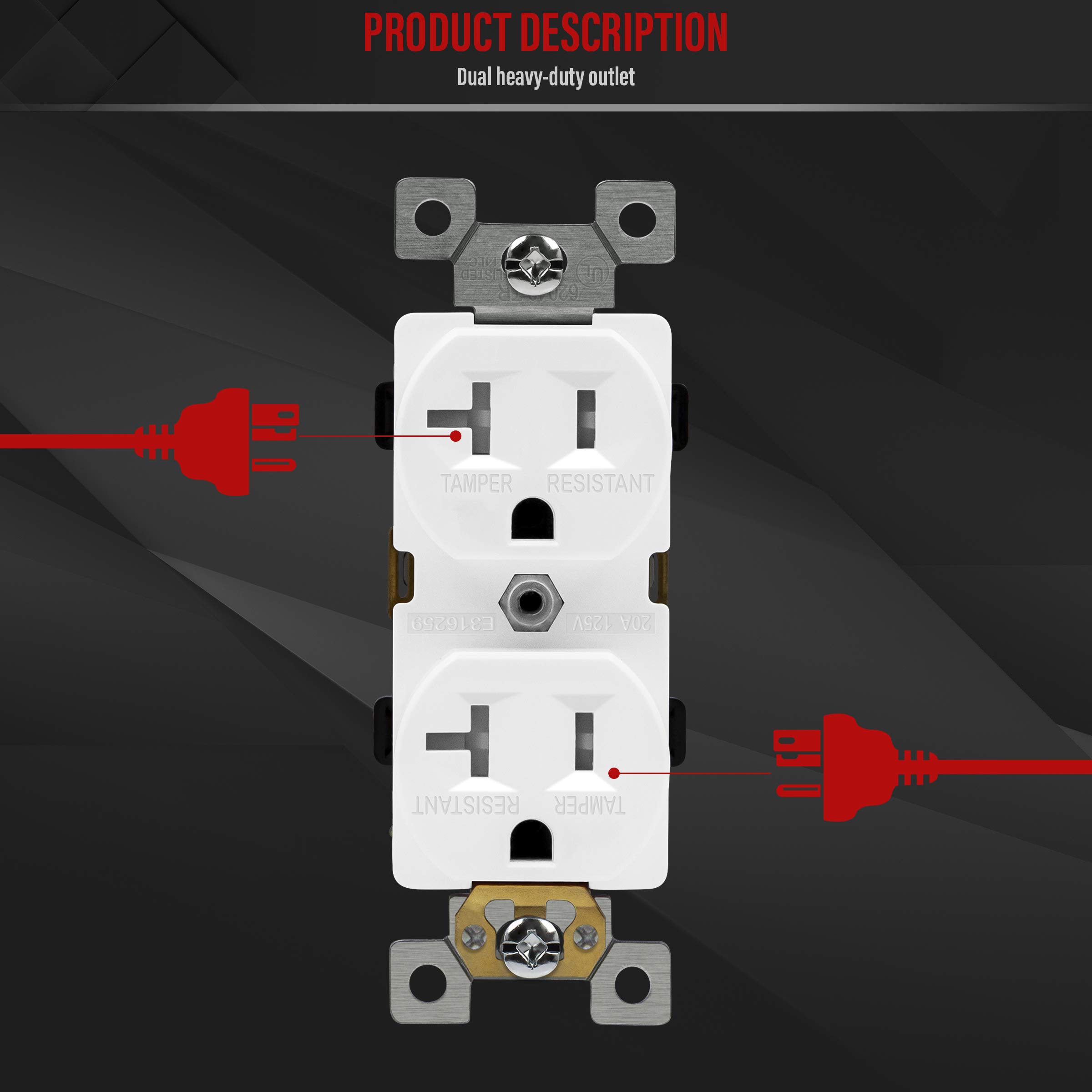 Snapklik.com : White Duplex Receptacle, Tamper-Resistant, Commercial ...