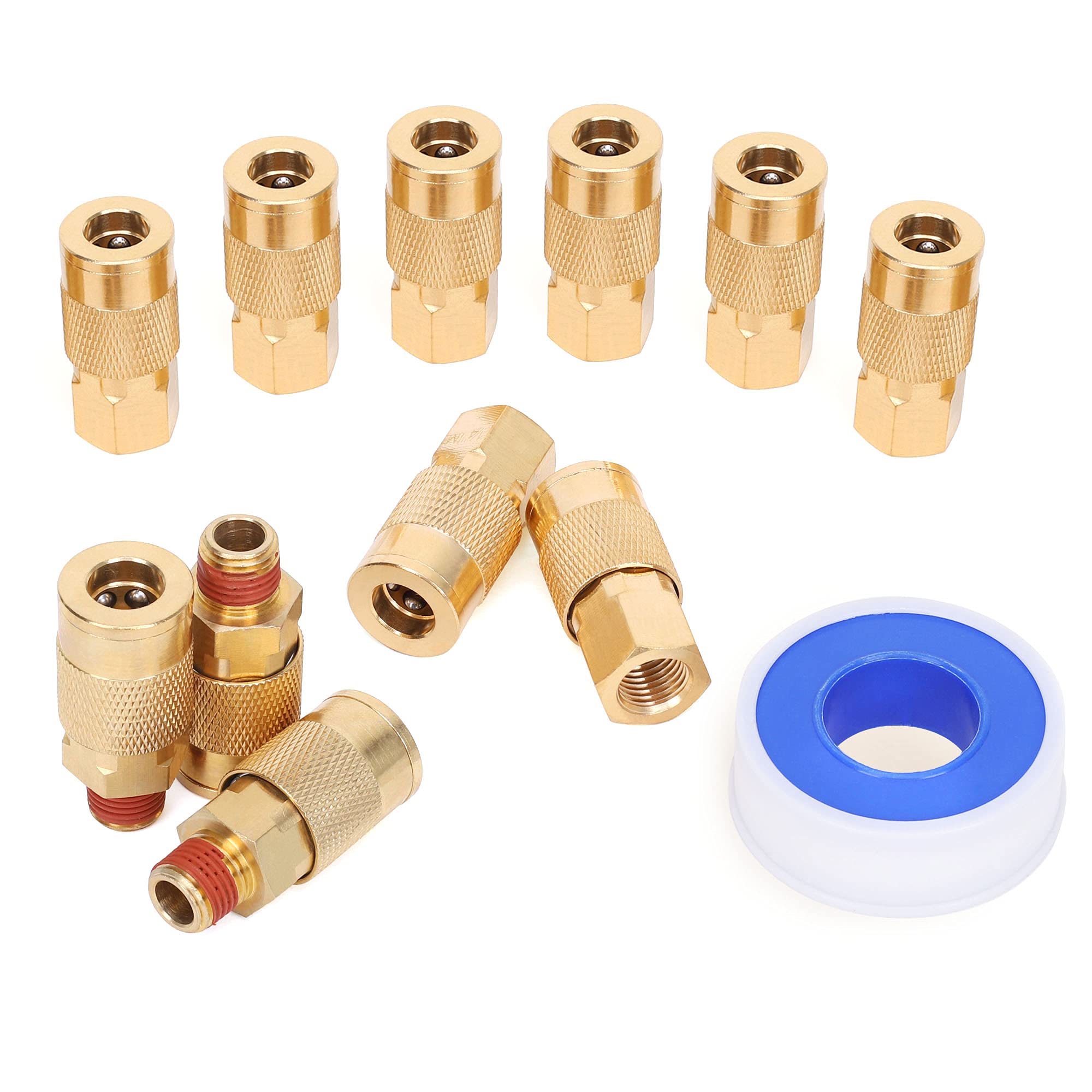 Buy FYPower 12 Pieces 1/4" NPT Air Coupler Kit, Quick Connect Air ...
