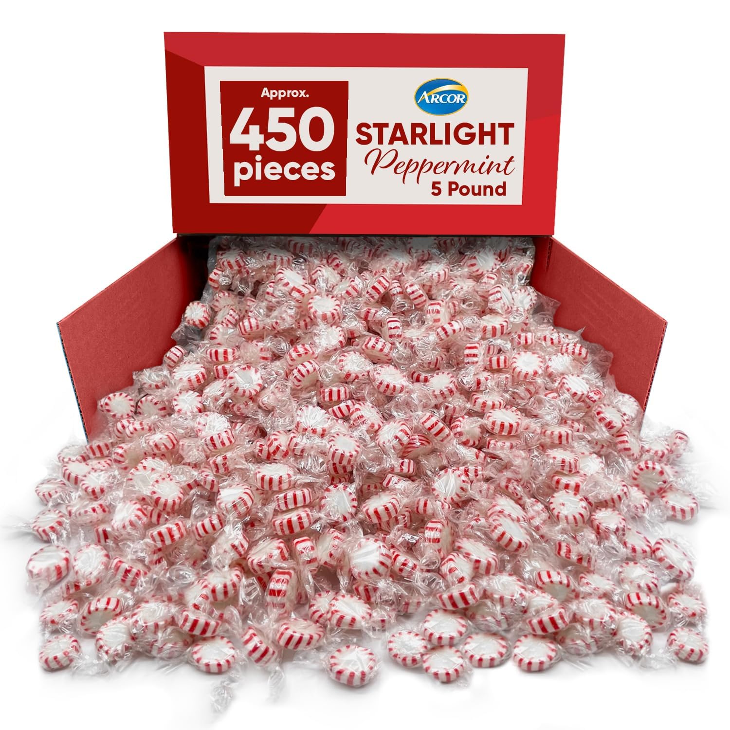 Amazon.com : Starlight Peppermint Candy Bulk - 5 Pounds Approx 450 ...