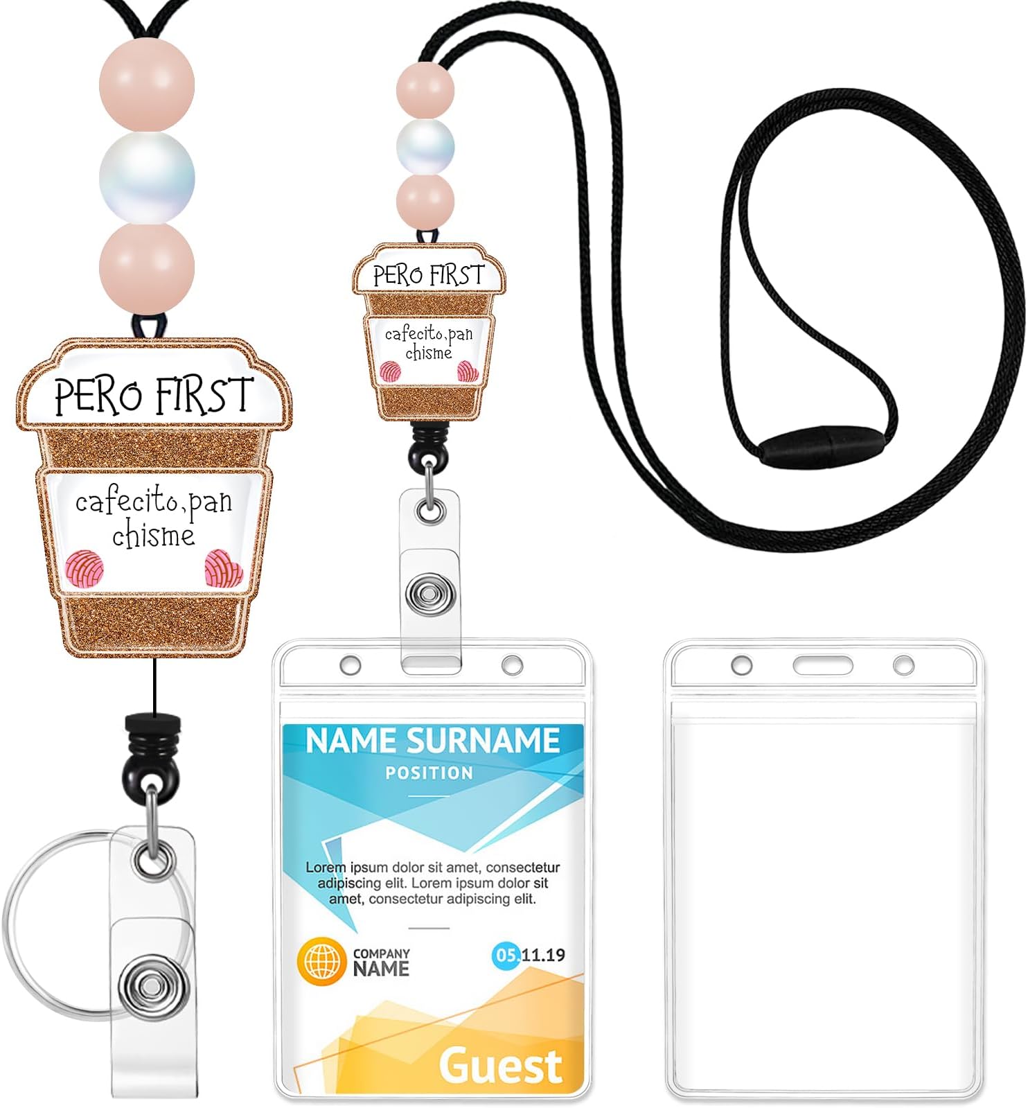 Amazon.com : Plifal Teacher Lanyards for Id Badges Reel Retractable ...