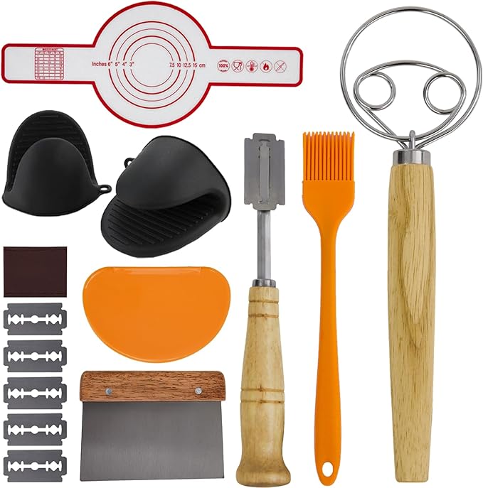 Amazon.com: HAIKYPO 8 PCS Danish Dough Whisk Kit,Bread Dough Whisk ...