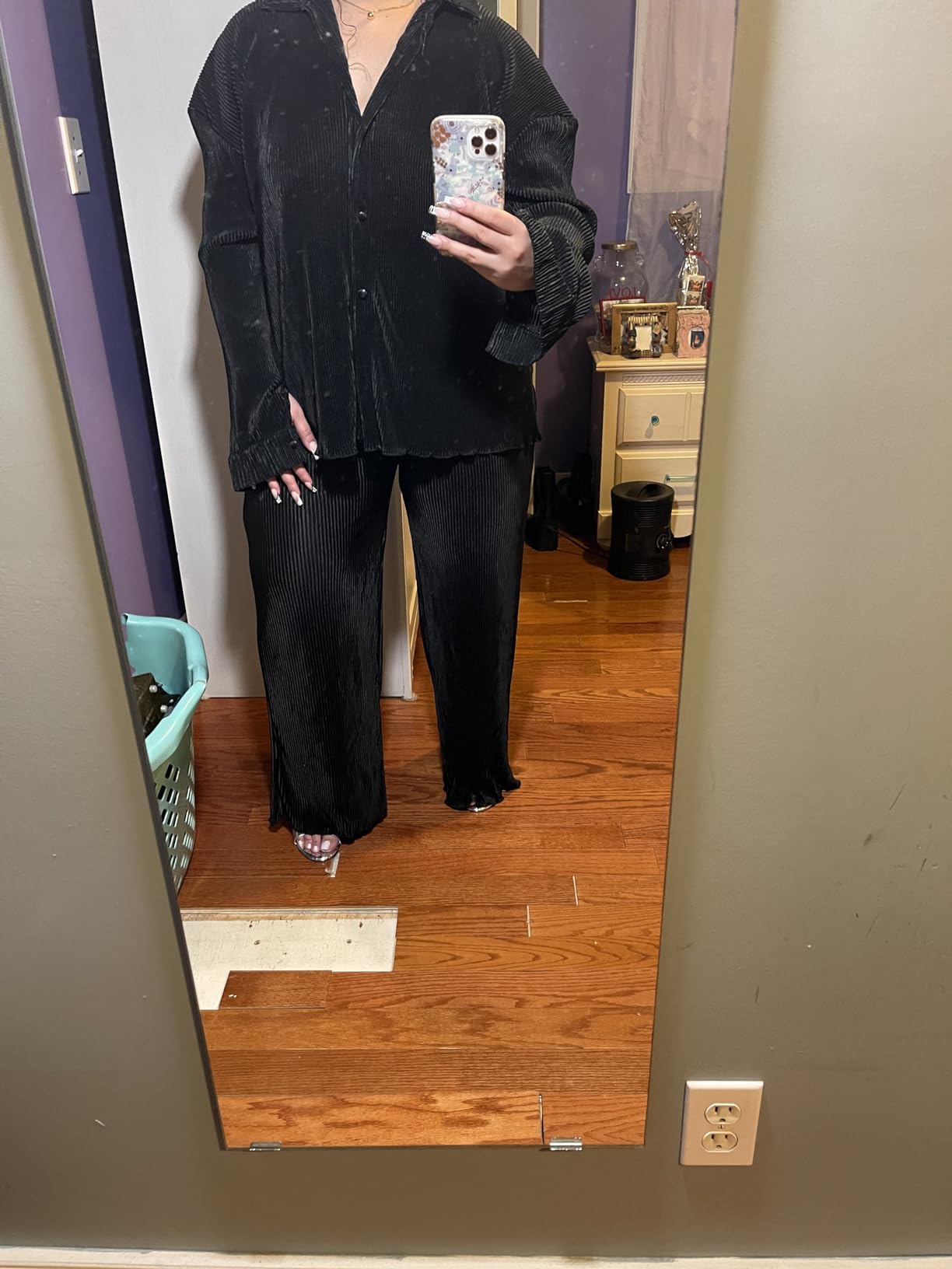 $10/mo - Finance kaimimei Casual 2 Piece Outfit for Women - Linen Long Sleeve Button Down Shirt ...