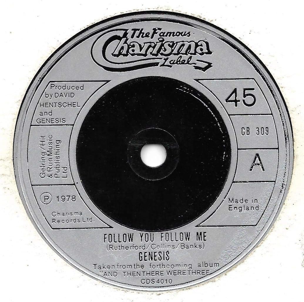 GENESIS Follow You Follow Me UK 7" 45 by Genesis: Amazon.co.uk: CDs & Vinyl