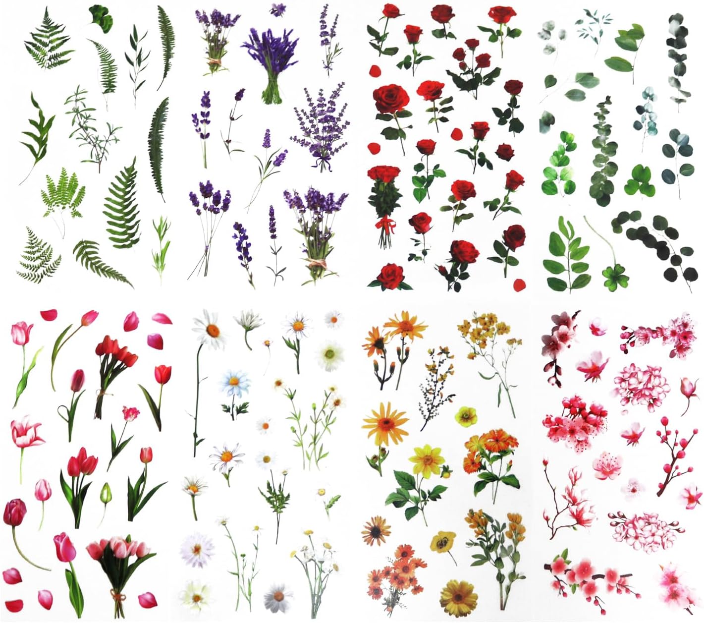 Amazon.com: Giantree 200 Pcs Pressed Flower Themed Stickers, Vintage ...