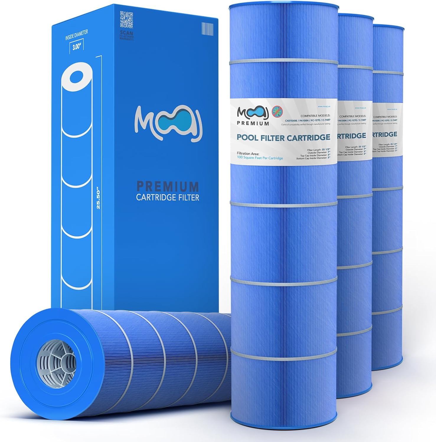 Amazon.com : MOAJ Premium Pool Filter 4-Pack Replaces Hayward CX870XRE ...