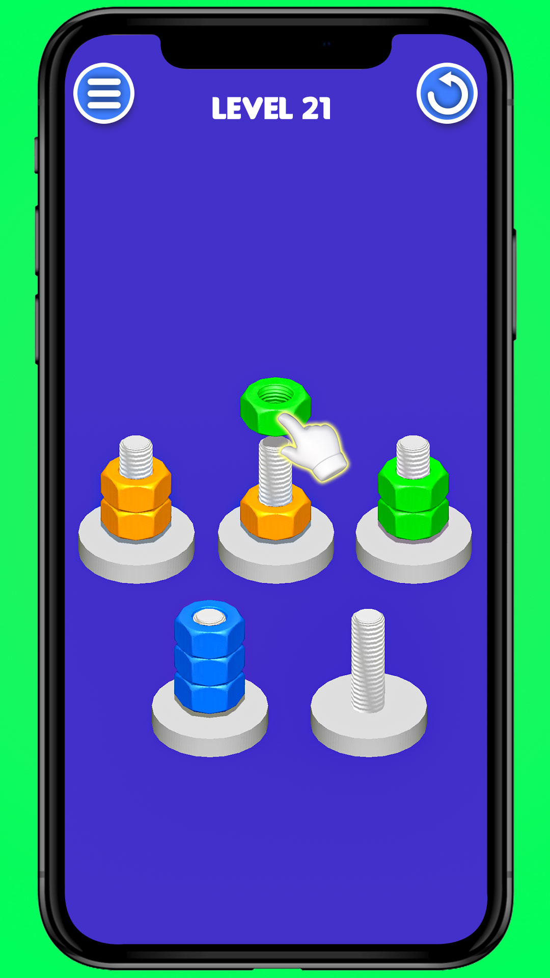 Nuts And Bolts Color Sorting Screw Pin Puzzle ASMR Colour Sort Matching ...