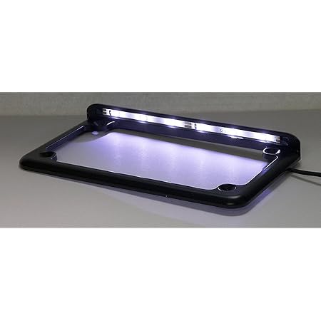 Amazon.com: Complete Motorcycle License Plate Frame White LED 6" (Black ...