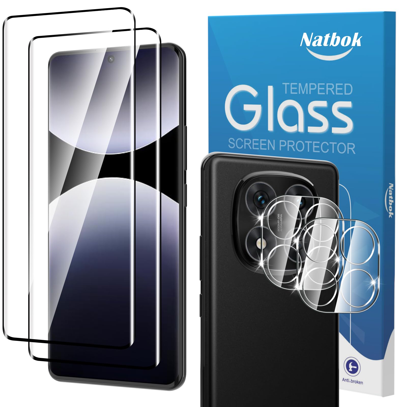 Amazon.com: Natbok 2+2 Pack 3D Screen Protector for Redmi Note 14 Pro ...