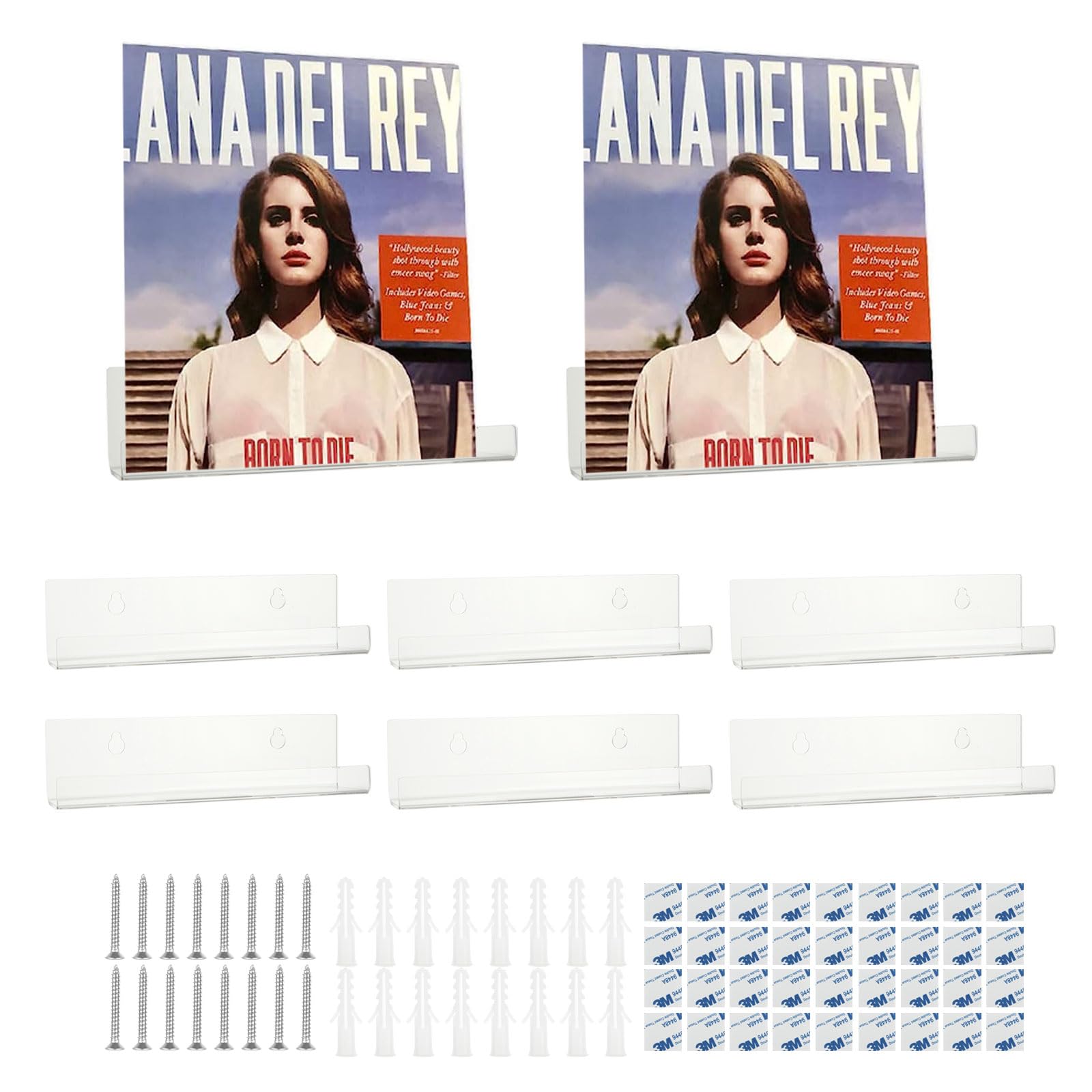 APACALI 8PCS 12 Inch Vinyl Shelf, Vinyl Wall Mount, Clear Vinyl Shelves ...