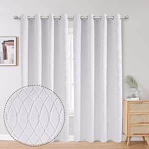 Amazon.com: Simplebrand Windham 3D Embossed 100% Blackout Curtains ...
