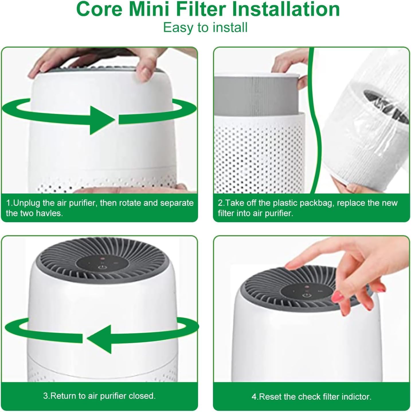 Paquete de 3 mini filtros de núcleo compatibles con LEVOIT, filtro de ...