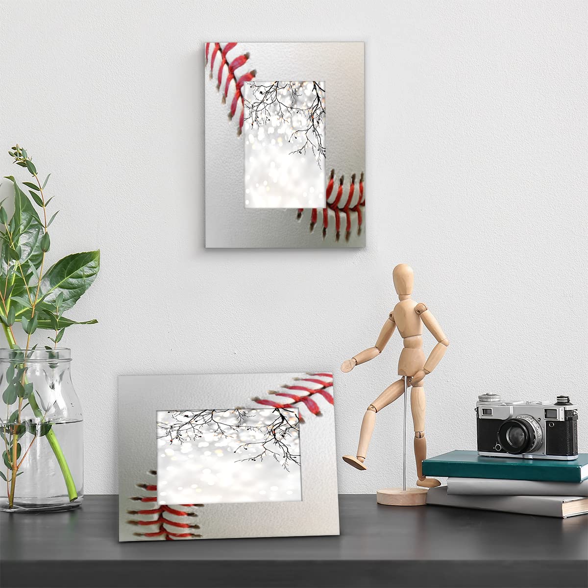 AUUXVA 8x10 Picture Frame Sport Ball Baseball Lace Photo Frame ...