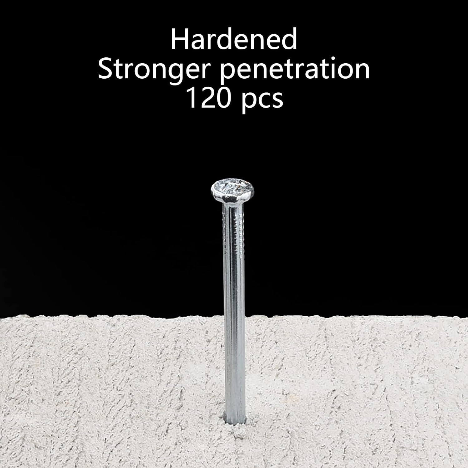 120 Pcs Hardware Nail 50mm Carbon Steel Point Tip Wall Cement Nail ...
