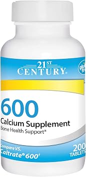 Amazon.com: 21st Century Calcium Supplement, 600 Mg, 200Count : Health ...