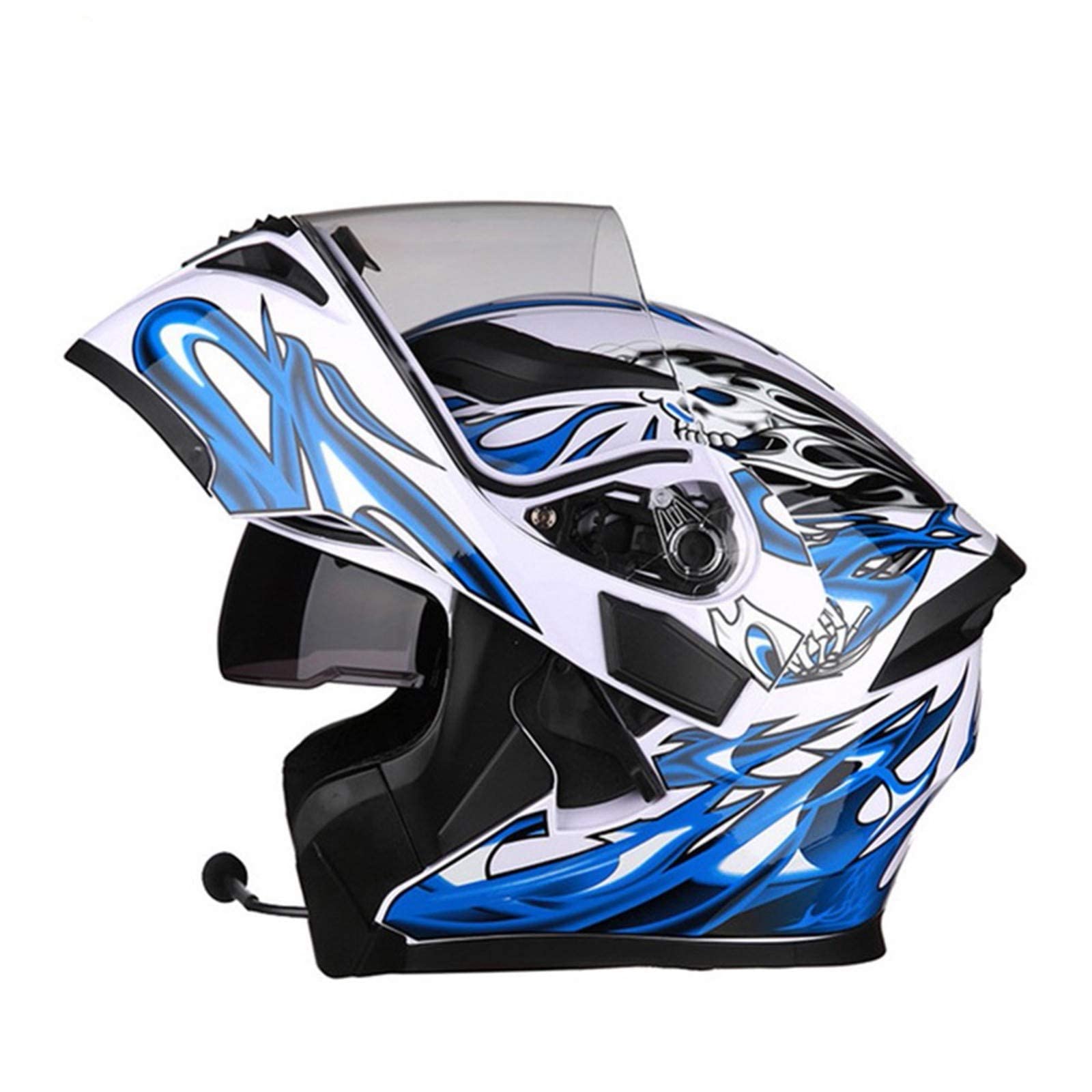Buy GHHTHEN Bluetooth Modular Flip up Front Motorcycle Helmet DOT and ...
