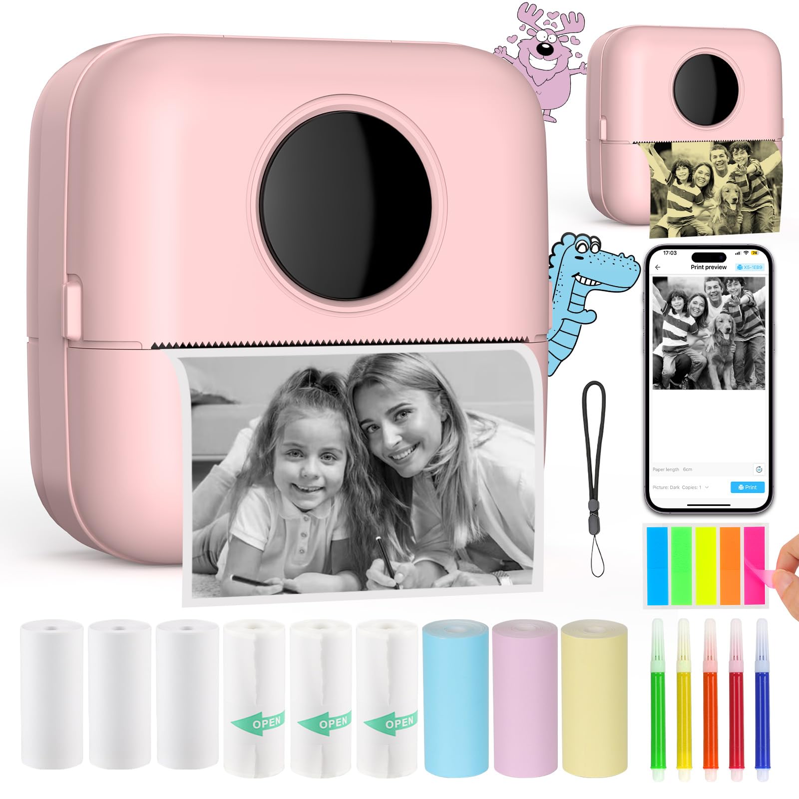 Nano Notes Thermal Printer HuiJuKeJi Mini Thermal Printer - Portable ...