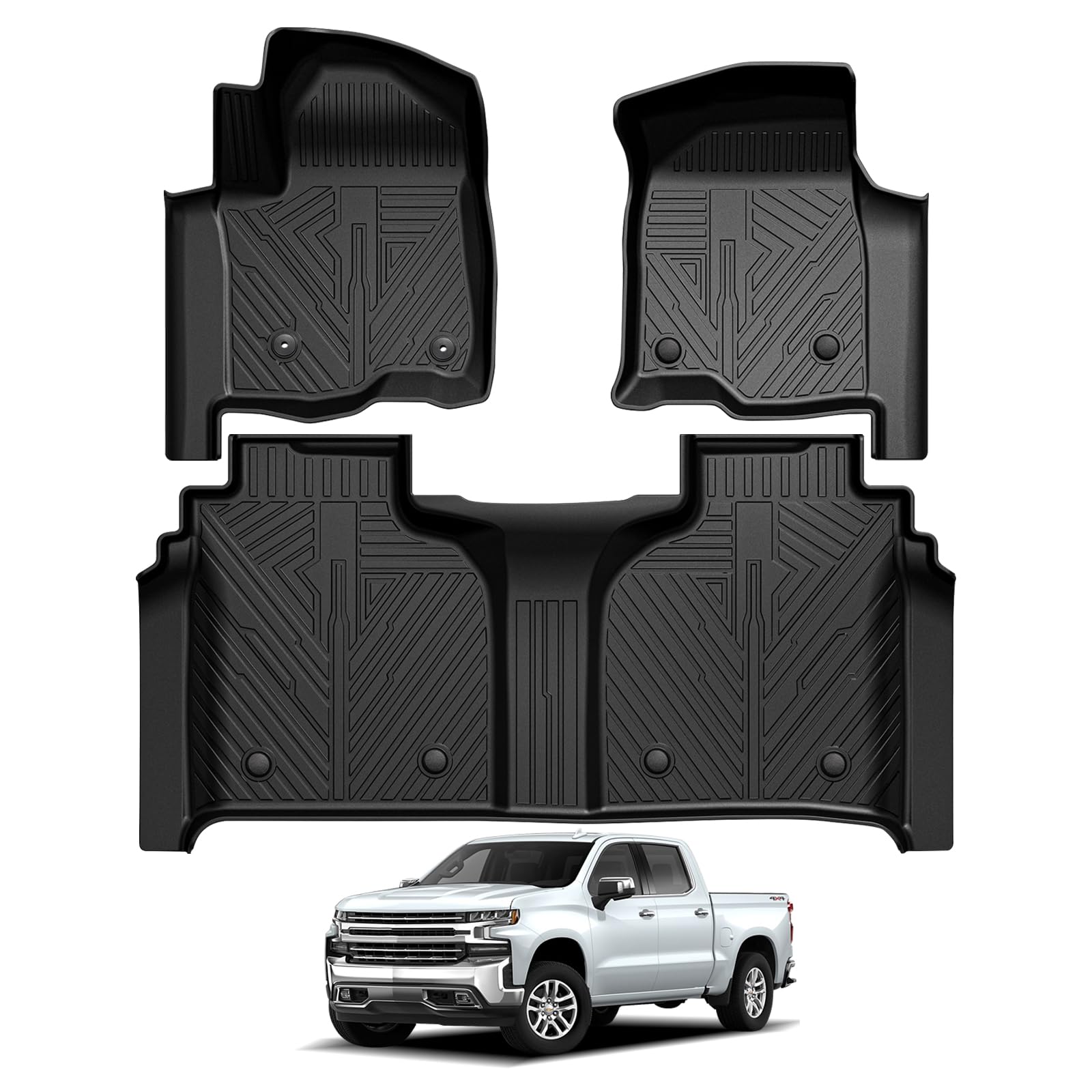 Amazon.com: Falafa Floor Mats Fit for 2019-2025 Chevy Silverado/GMC ...