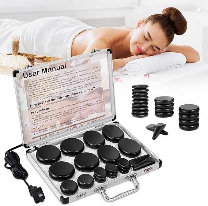 Amazon.com: Primachen Hot Stones Massage Warmer Kit, 21 Pcs Hot Stones ...